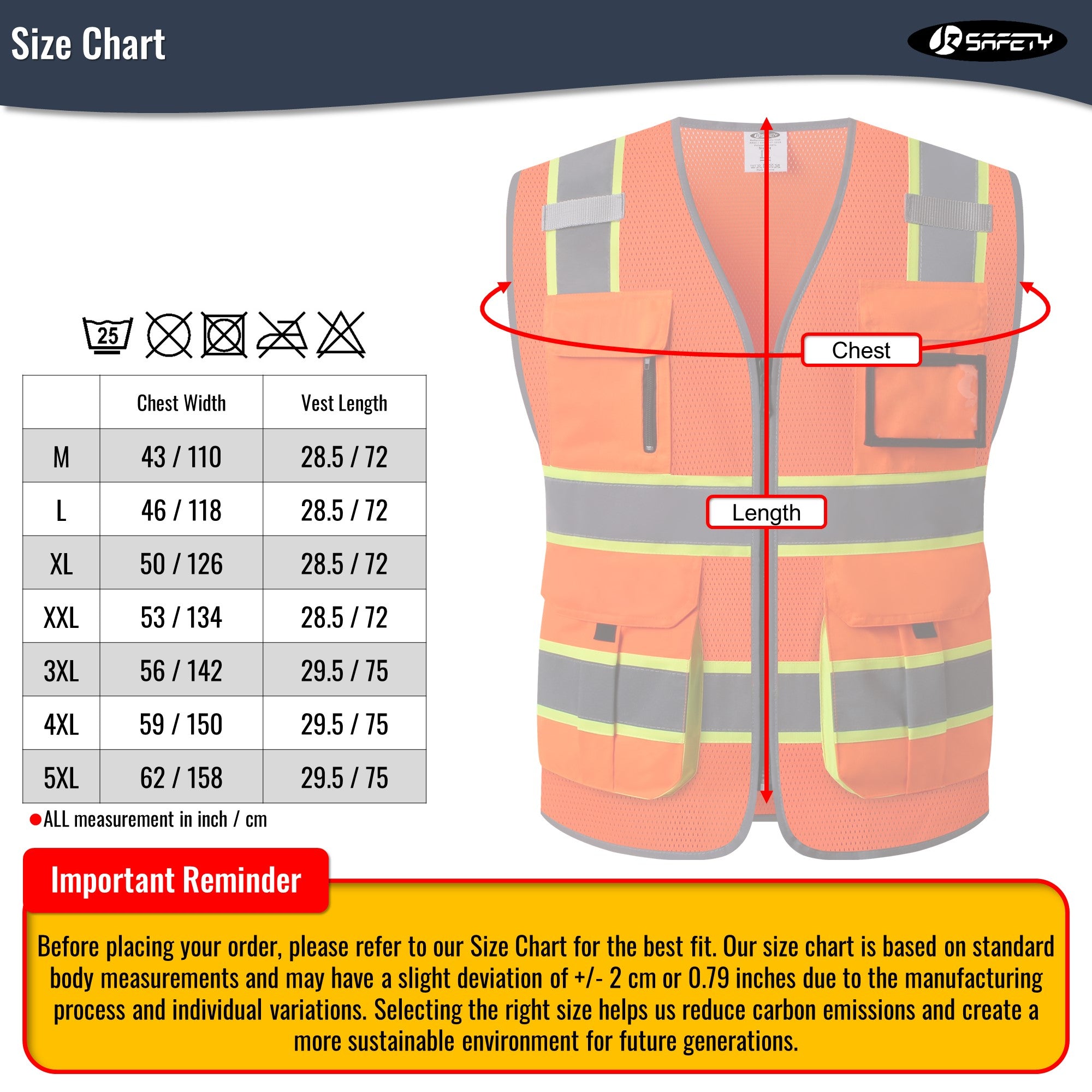 JKSafety 9 Pockets Hi-Vis Mesh Safety Vest, Two-Tone