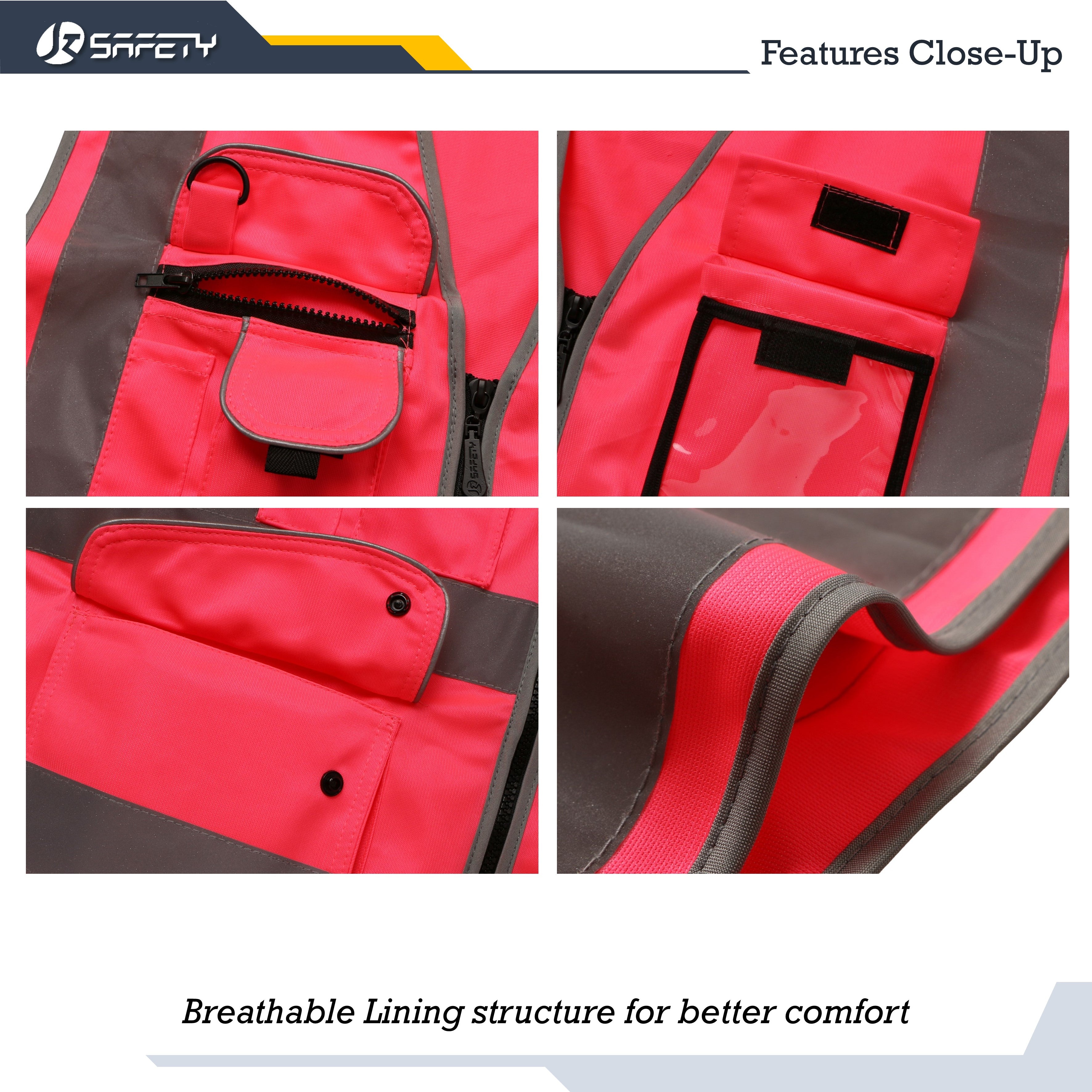 Jksafety 9 Pockets Hi Vis Reflective Safety Vest