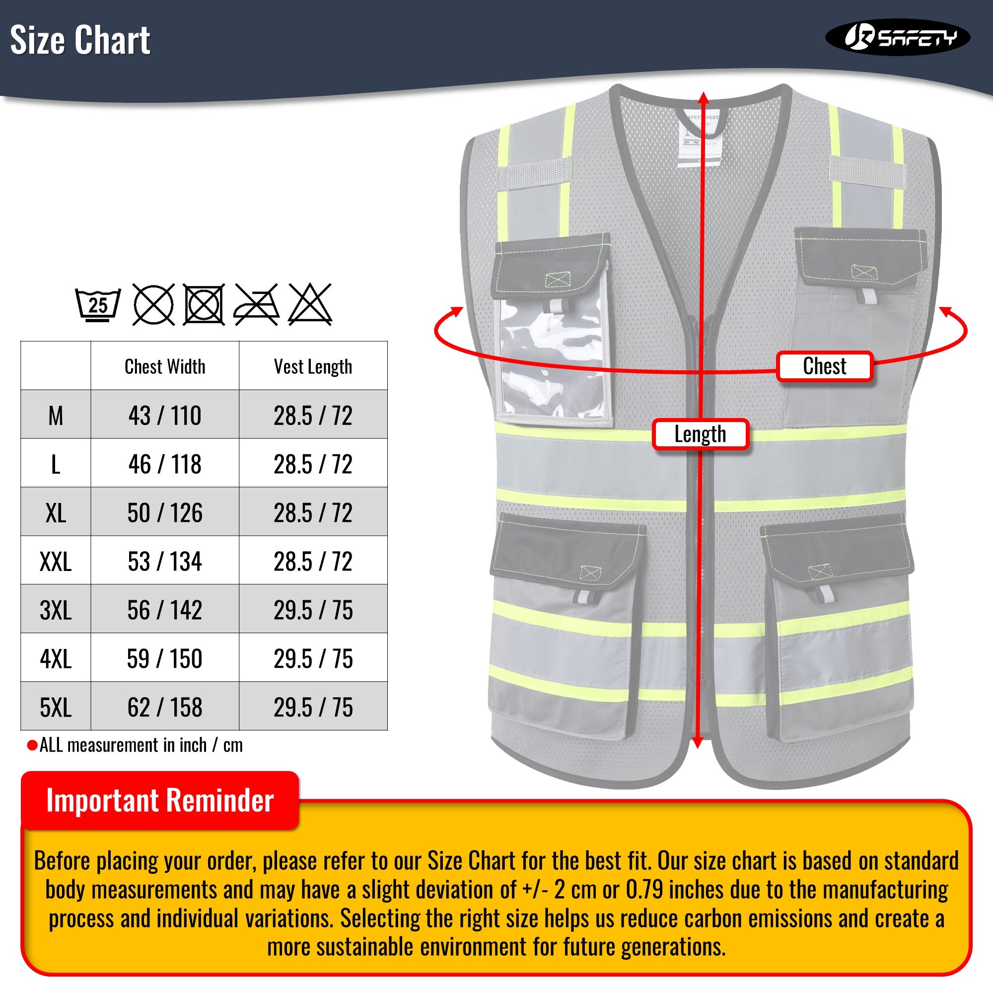 JKSafety 8 Pockets Two-Tone Mesh Hi-Vis Reflective Safety Vests