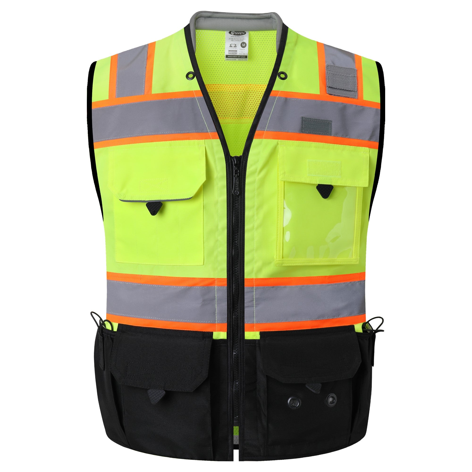 JKSafety Reflective Surveyor Safety Vest Cushioned Collar