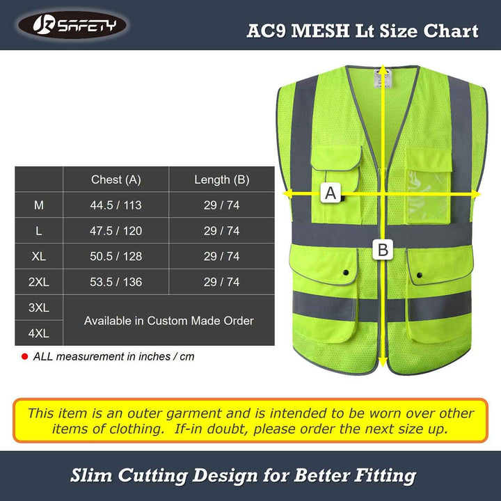 Jksafety Drone Pilot Hi Vis Reflective Safety Vest 9 Pockets